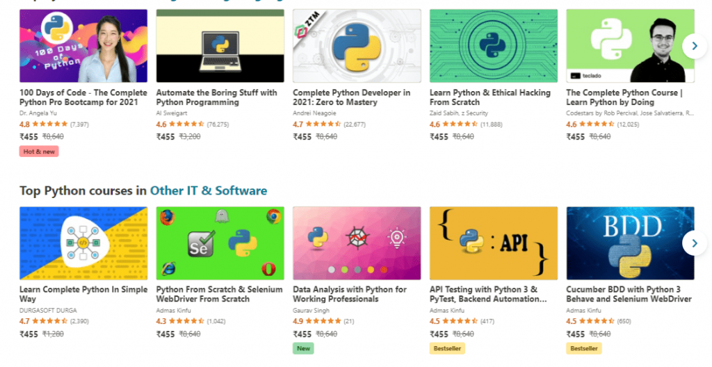 7 khóa học lập trình python nâng cao nổi tiếng